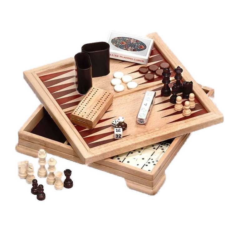 7 in 1 Deluxe Wooden Combination Game Set - Patriot Games