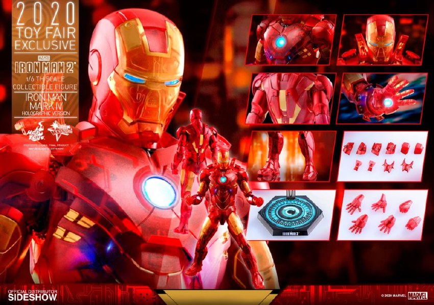 Hot Toys Iron Man 2 Iron Man Mark 4 Holographic Version HT Ex 1/6 Scale ...