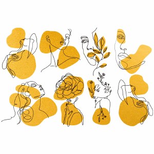 Gold Luster Decal, Line Women - The Ceramic Shop