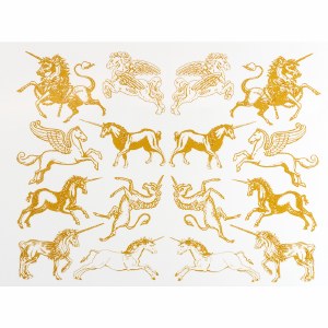 Gold Luster Decal, Unicorns - The Ceramic Shop