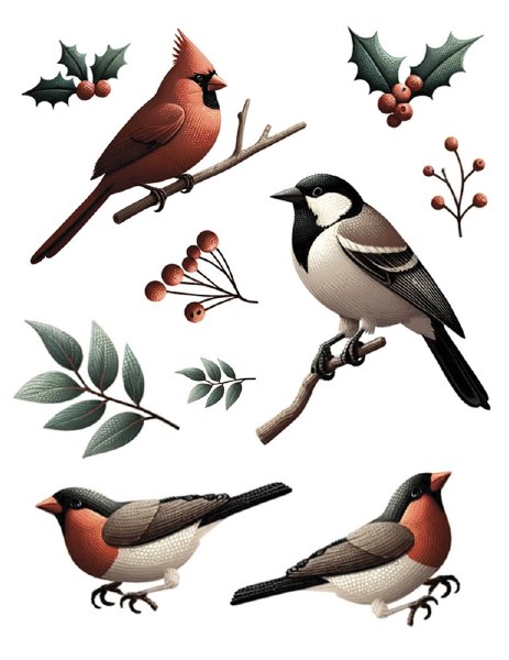 Fall Birds 01 Decal - The Ceramic Shop