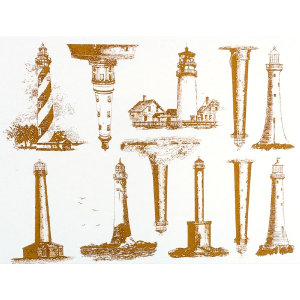 Silver Luster Decal Lighthouse - The Ceramic Shop