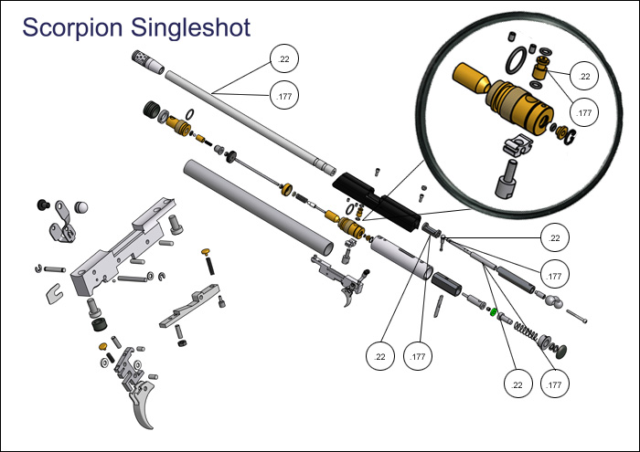 AIRGUN SPARES : BSA : Scorpion Singleshot - John Knibbs International Ltd