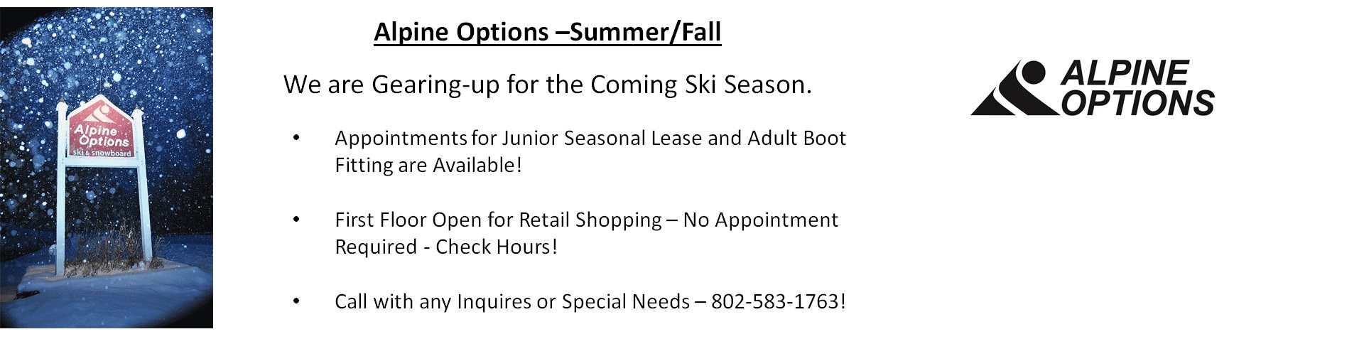 Vermont Ski Shop - Alpine Options