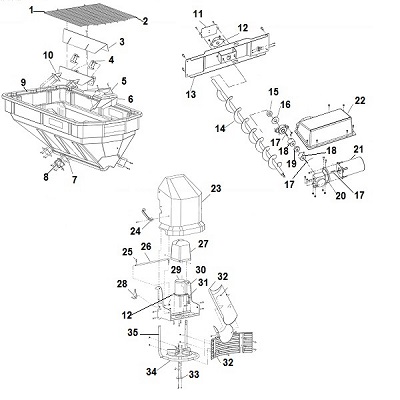 Snow-Ex 8500 Salt Spreader Parts Angelo's Supplies - Angelos Supplies ...