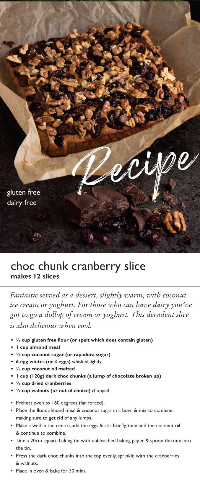 Dark Choc Cranberry Slice - Wray Organic Online